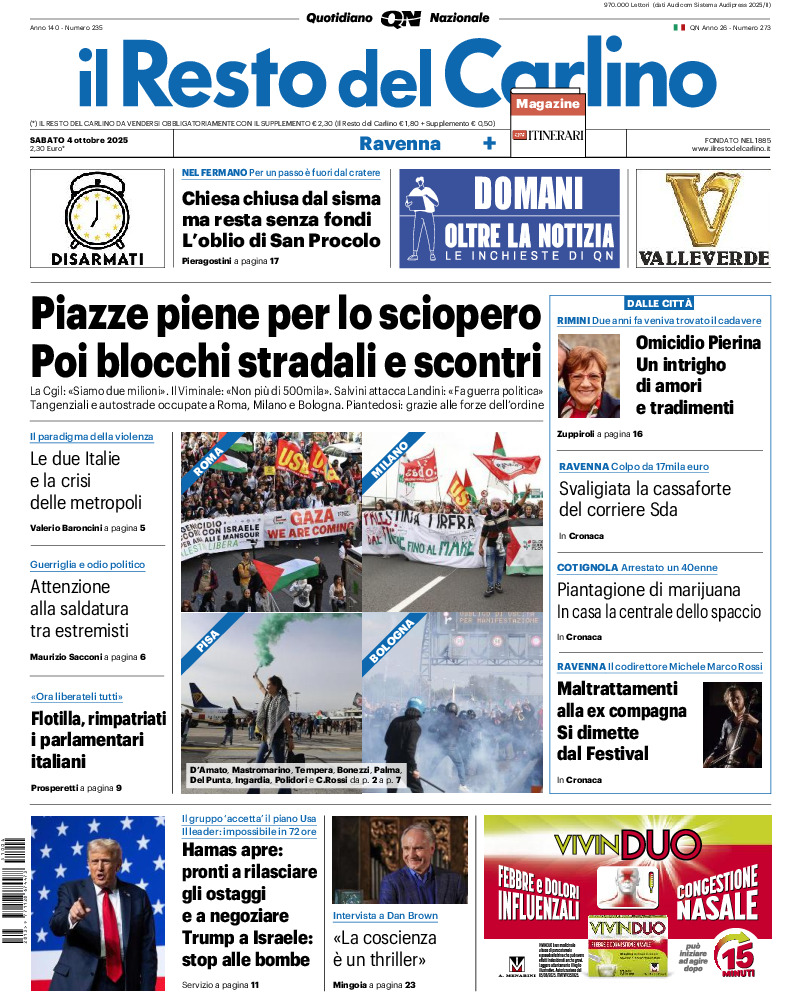 Il Resto del Carlino - Prima Pagina di Ravenna